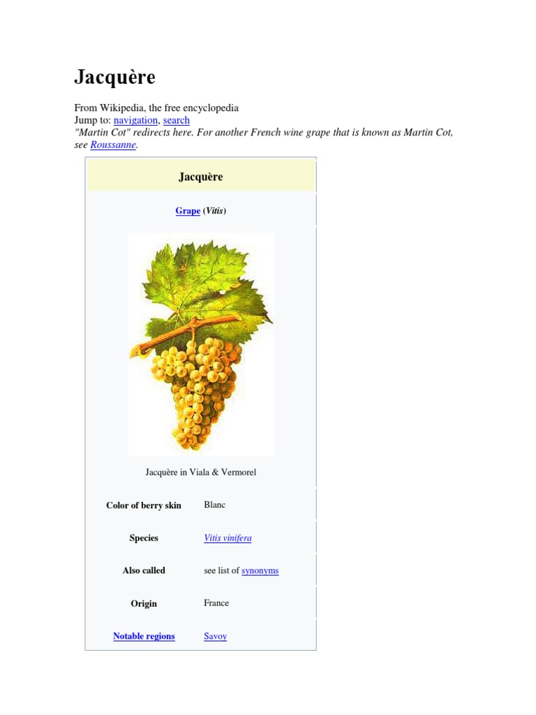 Jacquère: From Wikipedia, The Free Encyclopedia Jump To | PDF | Cooking ...