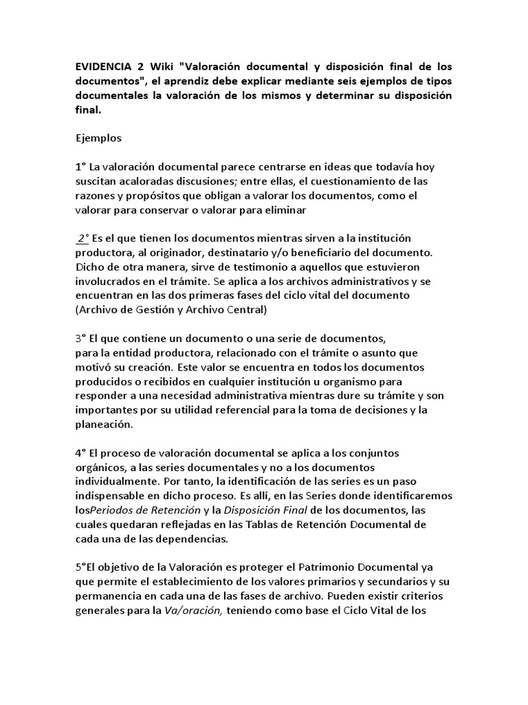 Clasificacion de Los Documentos Actividad 2 SENA | PDF | Documento | Archivo de computadora