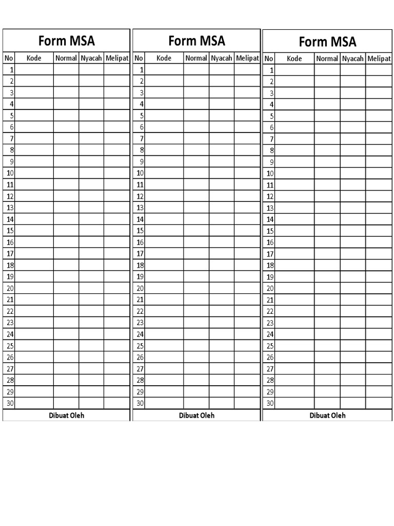Form MSA Form MSA Form MSA: Dibuat Oleh Dibuat Oleh Dibuat Oleh | PDF