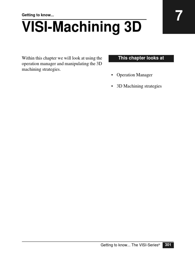 Chapter7 VISI Machining 3D | PDF | Machine Tool | Machining