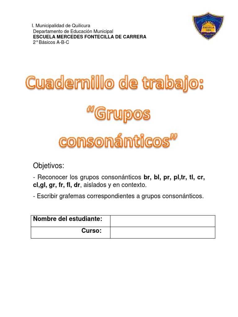 cuadernillo grupos consonanticos