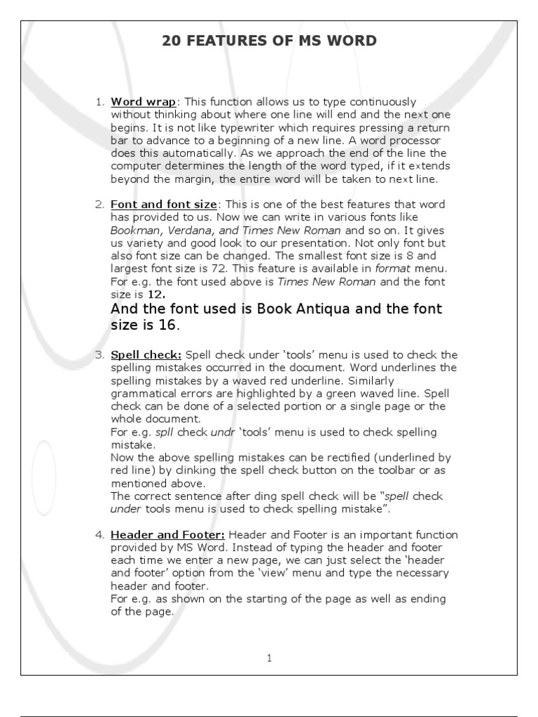 20 Features | PDF | Microsoft Word | Macro (Computer Science)