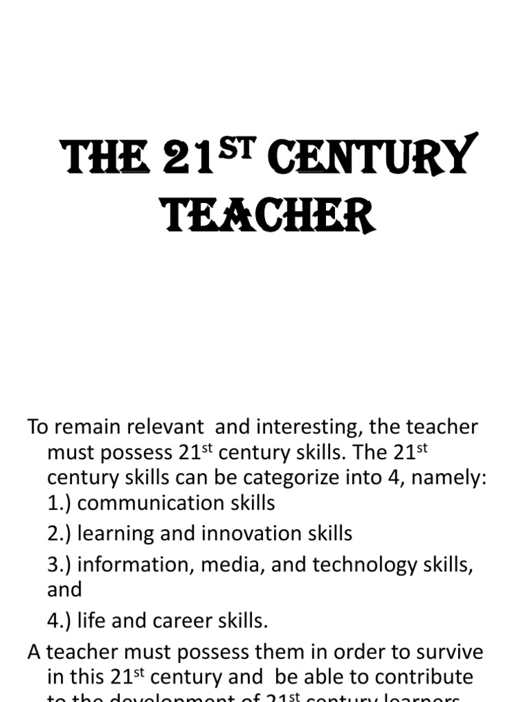 Essential Skills for 21st Century Teachers | PDF | Information Literacy ...