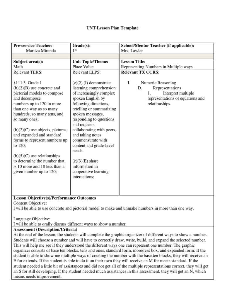 Clincal Teaching Lesson Plan 1 | PDF | Lesson Plan | Educational Assessment