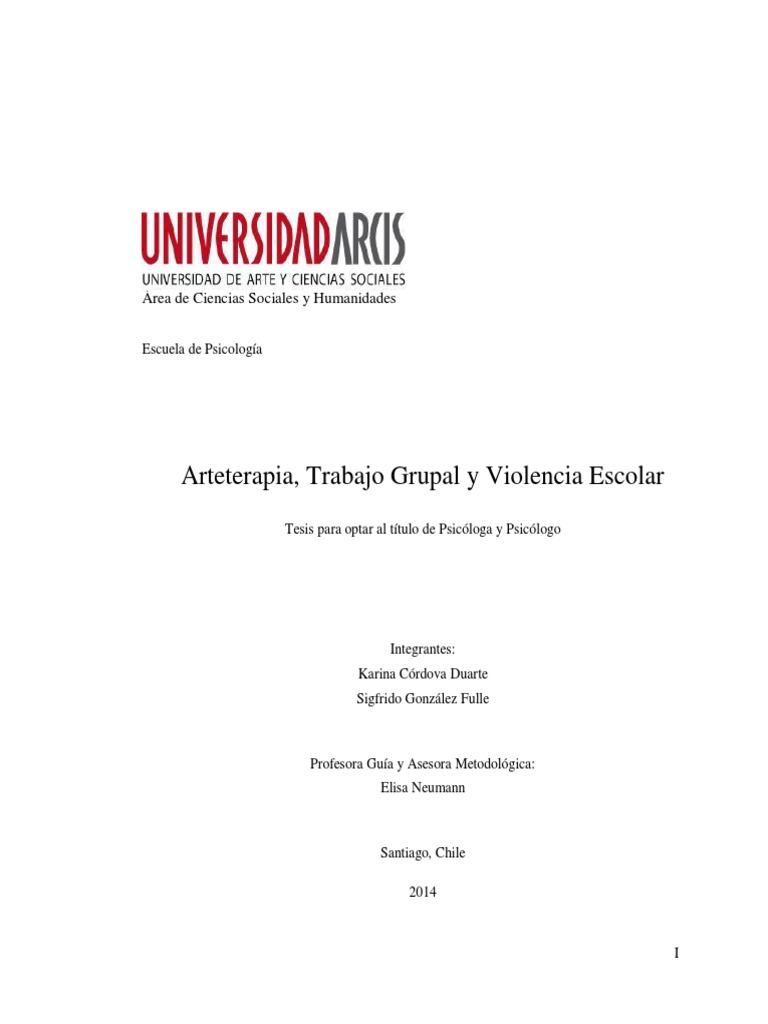 Tesis Arteterapia Grupal y Violencia Escolar | PDF | Mente inconsciente ...
