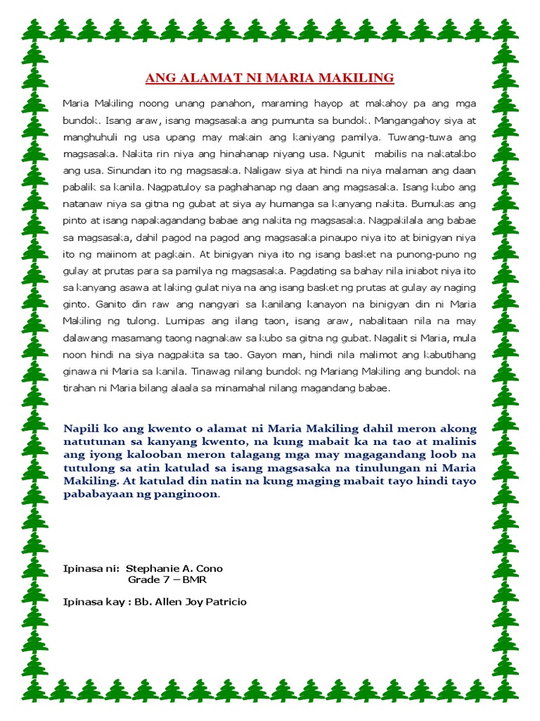 Ang Alamat Ni Maria Makiling | PDF