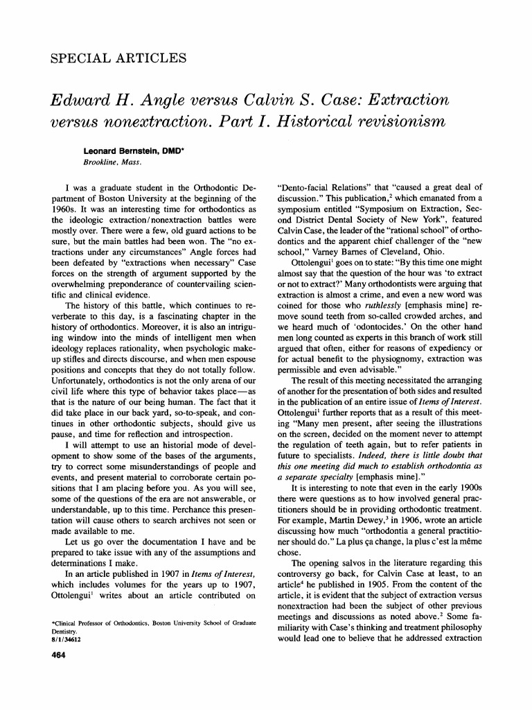 ANgle Calvin Case | PDF | Orthodontics | Creationism