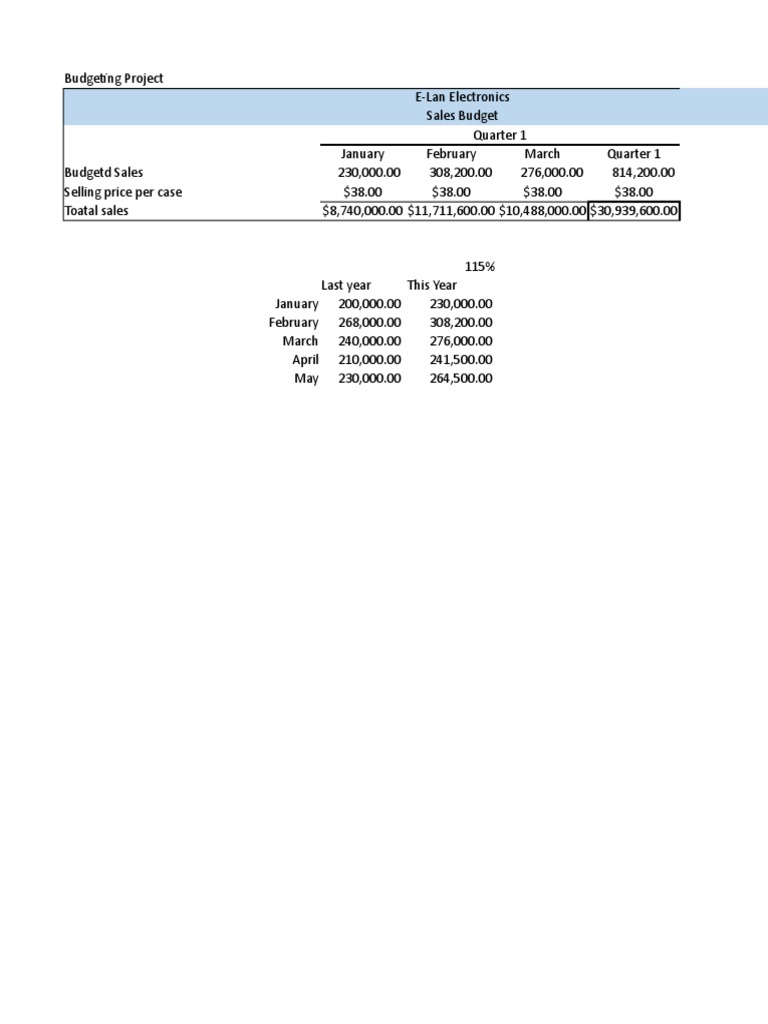 Budget Project | PDF | Cost Of Goods Sold | Expense