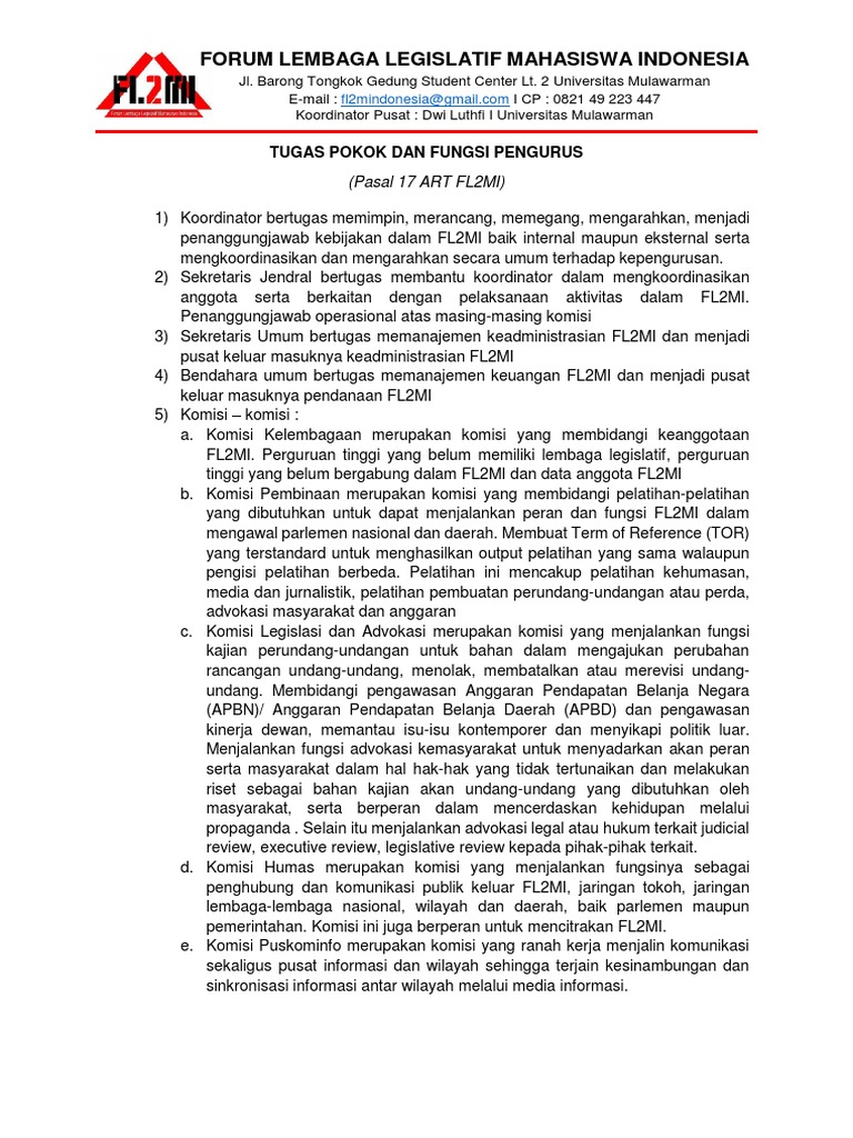 Struktur & Fungsi FL2MI | PDF | Karier & Perkembangan | Politik