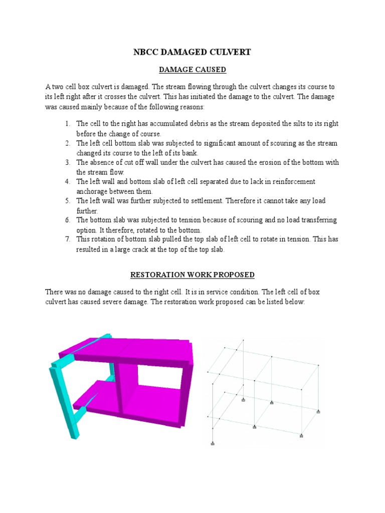 Left Cell Culvert Restoration Plan | PDF | Column | Beam (Structure)