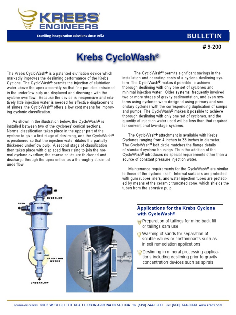 Archivo Adjunto 1 - Krebs Cyclowash | PDF | Water | Chemical Engineering
