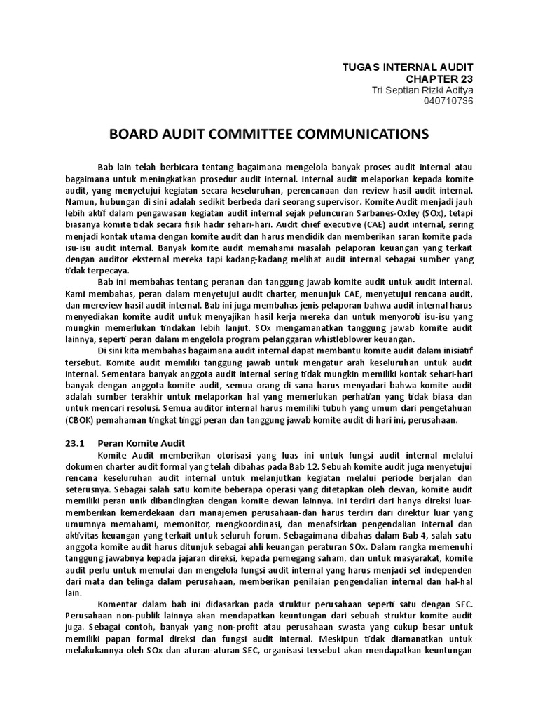 Komite Audit Bab 23 | PDF
