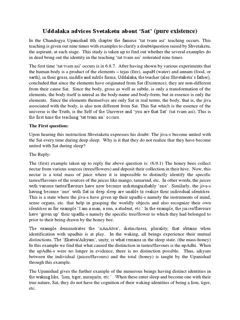 Uddalaka's Instruction on the True Self Through Examples: An Analysis ...