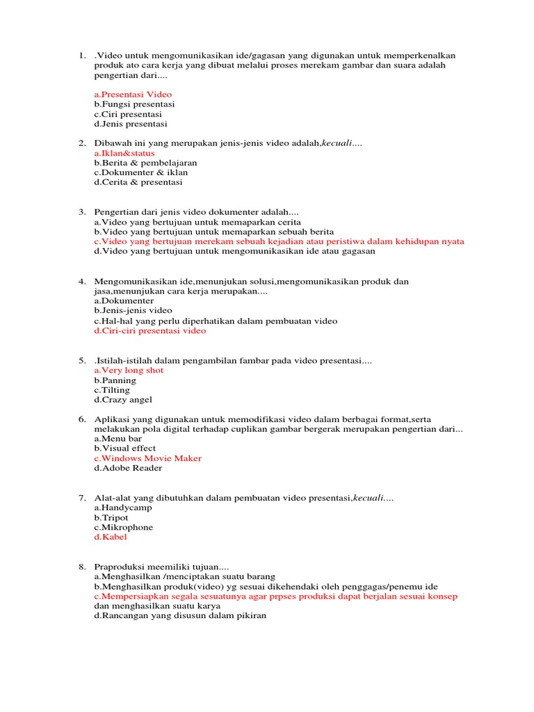 Soal Dan Jawaban Simdig Uas 2017 | PDF