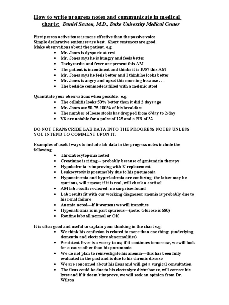 Writing Effective Medical Progress Notes | PDF | Heart Failure ...