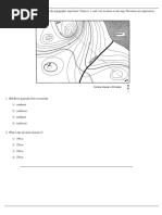 Topographic Map Quiz: Multiple Choice | PDF | Contour Line | Elevation