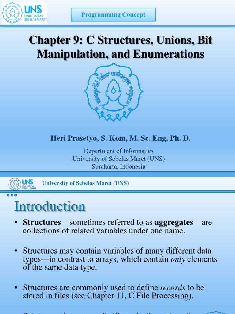 C Structures, Unions, Bit Manipulation and Enumerations | PDF | Data Type | Areas Of Computer ...