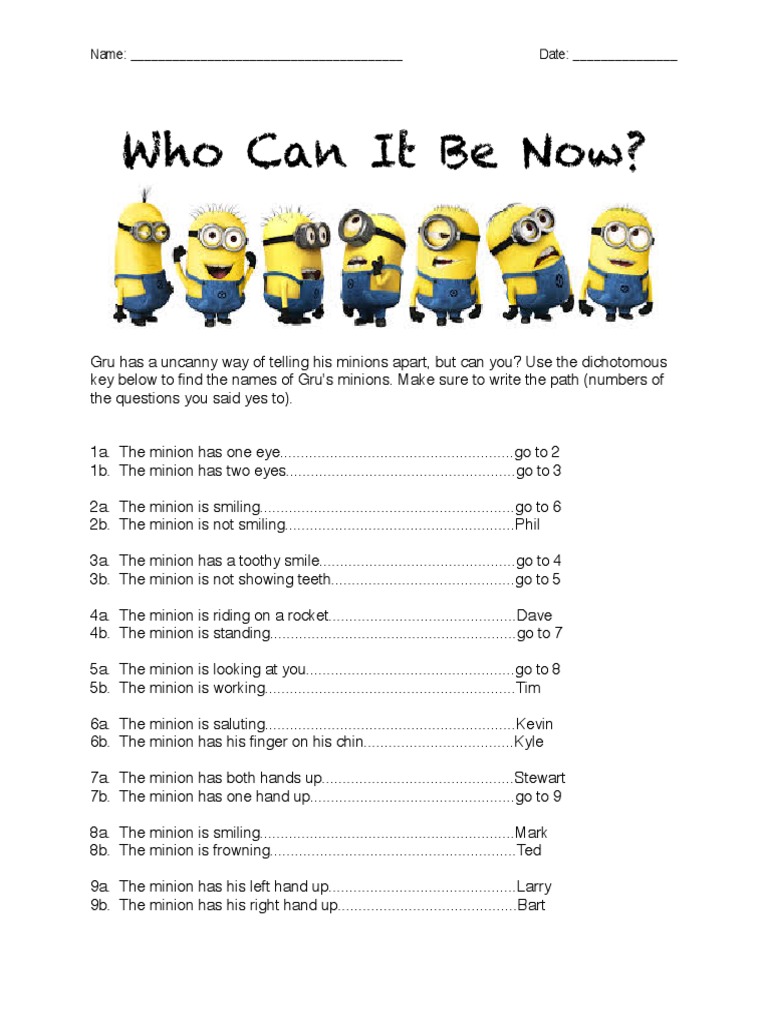 Identify Gru's Minions | PDF