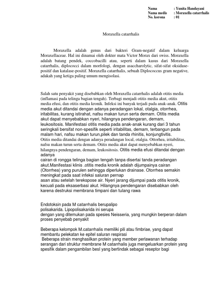 Moraxella Catarrhalis | PDF