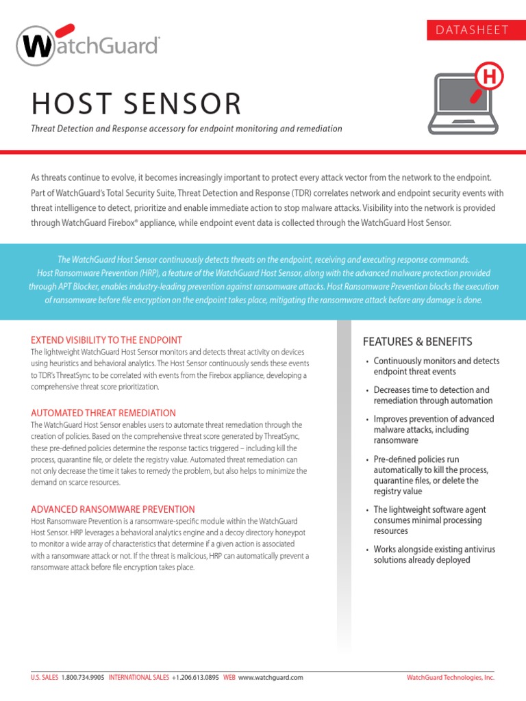 DS Host Sensor 20170314 | PDF | Ransomware | Cloud Computing