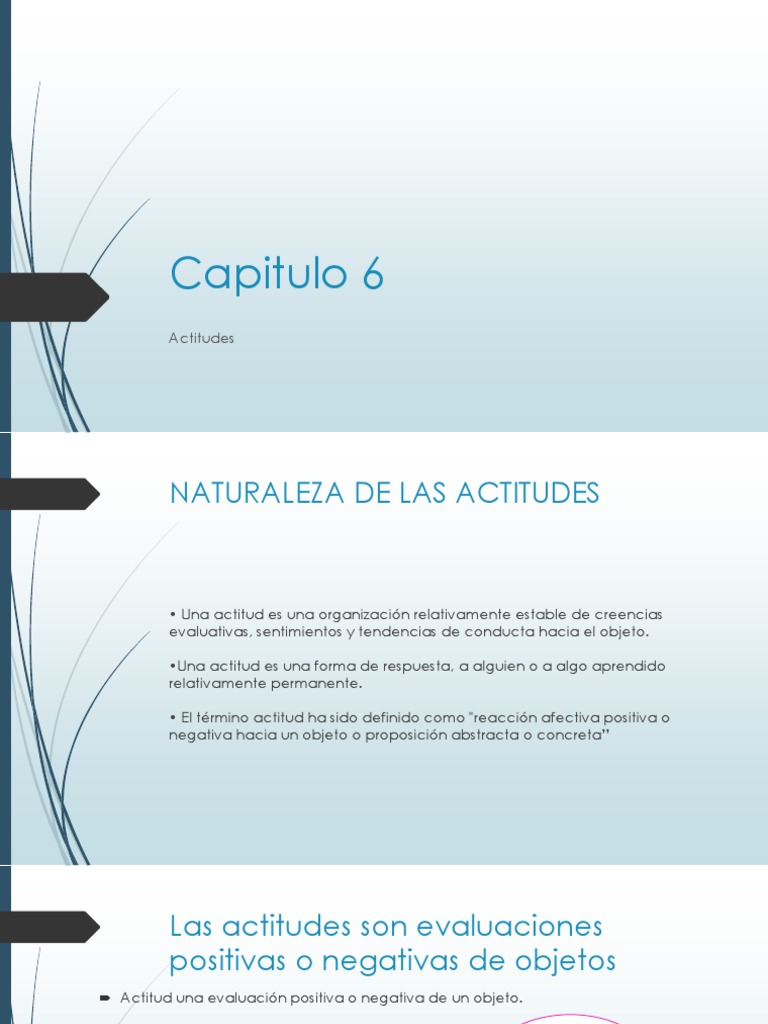 Capitulo 6 Actitud | PDF | Actitud (psicología) | Comportamiento