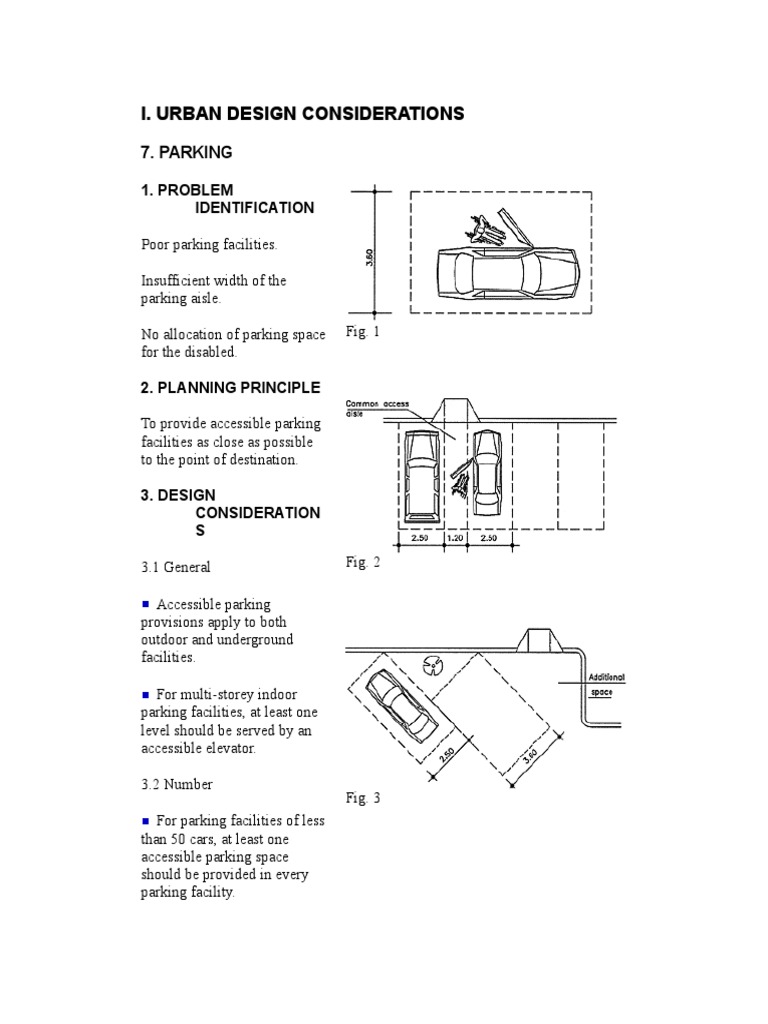 I. Urban Design Considerations: 7. Parking | PDF | Accessibility | Parking