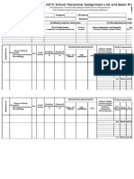 School Form 7 (SF7) School Personnel Assignment List and Basic Profile | PDF | Teachers | Government