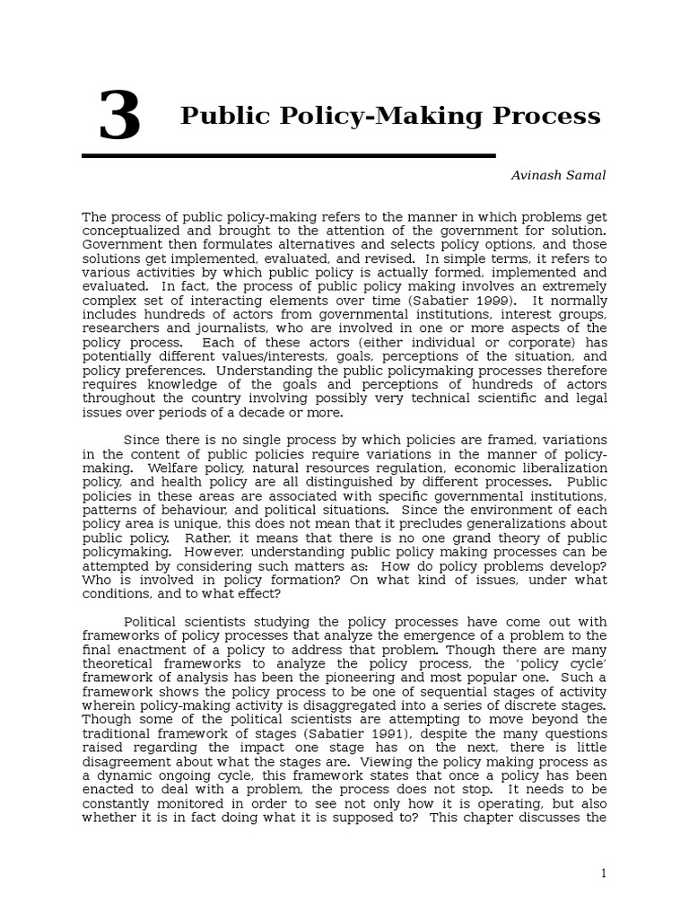 Public Policy Making Processes | PDF | Policy | Social Institutions