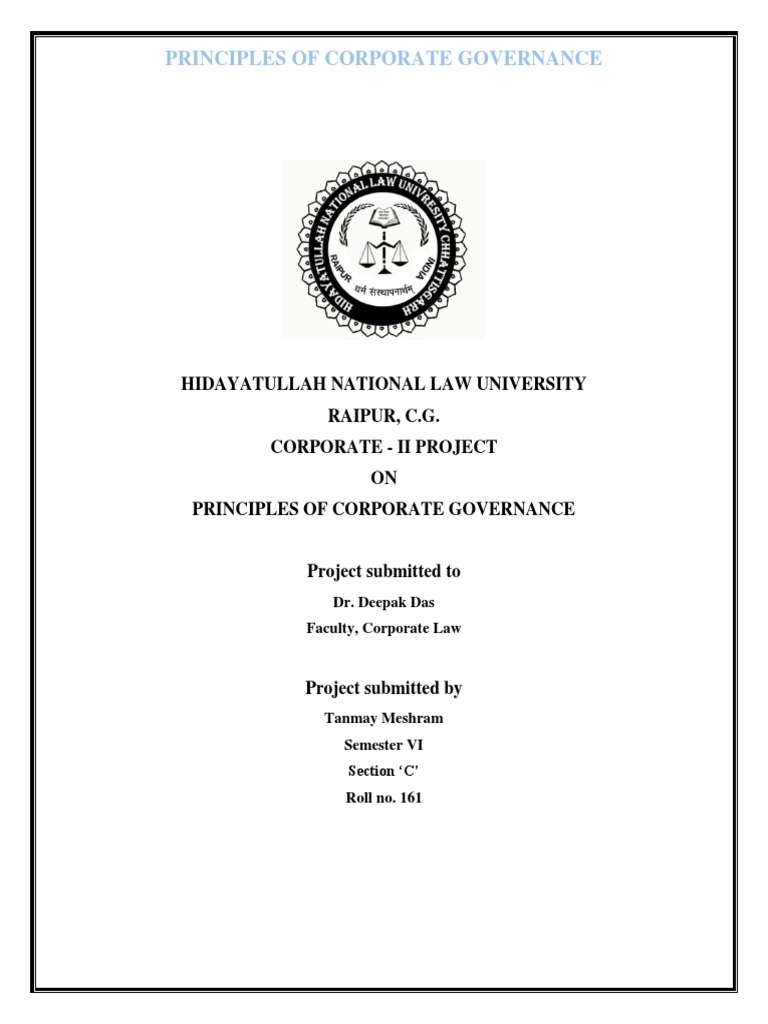 Corporate Law Project | PDF | Corporate Governance | Auditor's Report