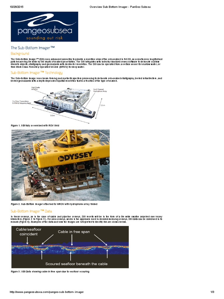 Overview Sub-Bottom Imager - PanGeo Subsea | PDF | Subsea (Technology ...