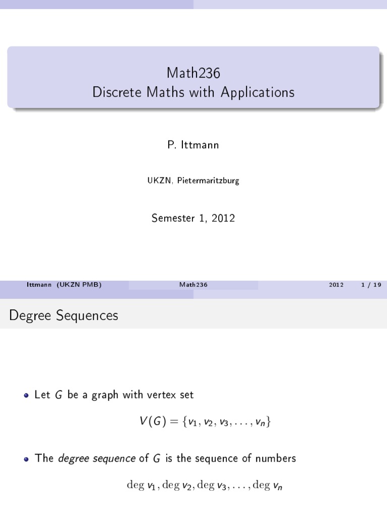 Discrete Mathematics For Computer Application | PDF | Vertex (Graph ...