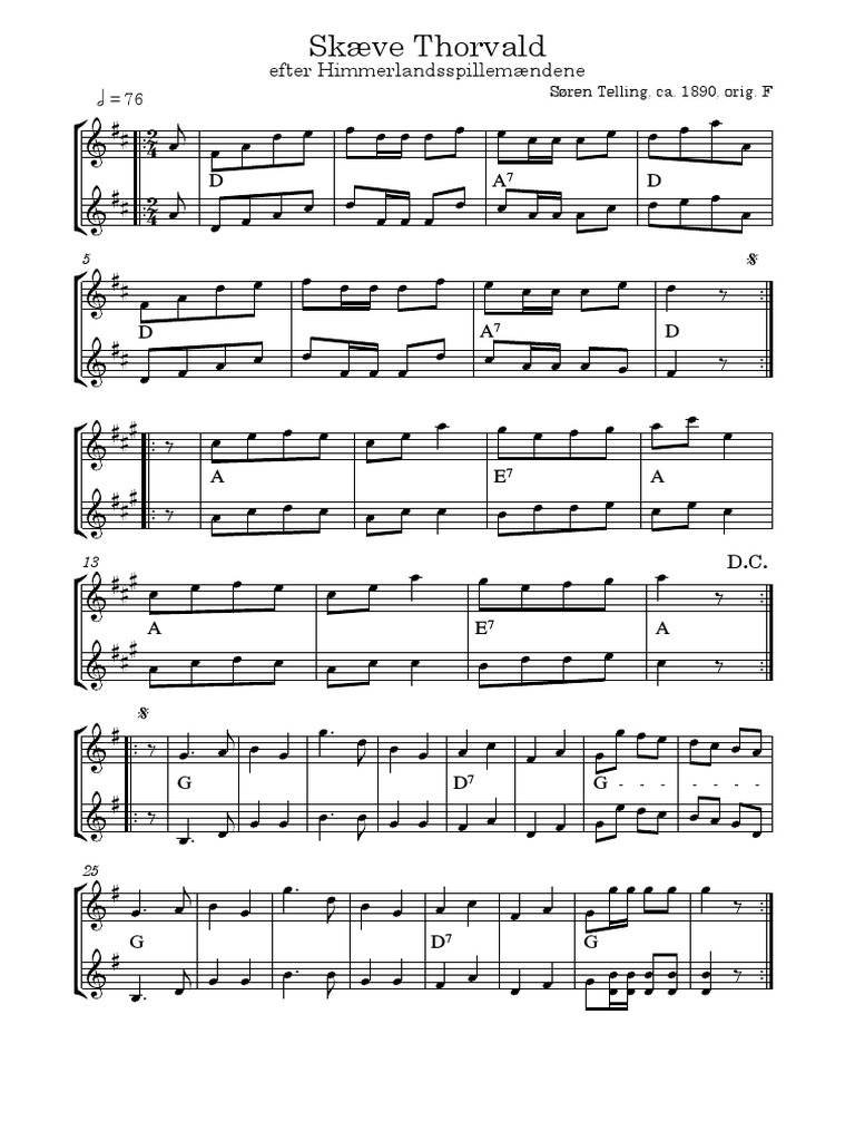 Skæve Thorvald 2 Violins | PDF