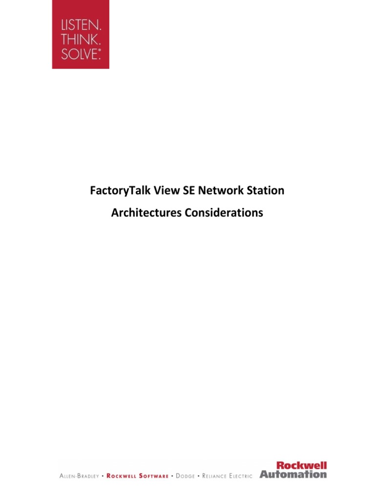 FactoryTalk View SE Network Station Architecture | PDF | Server (Computing) | Computer Network