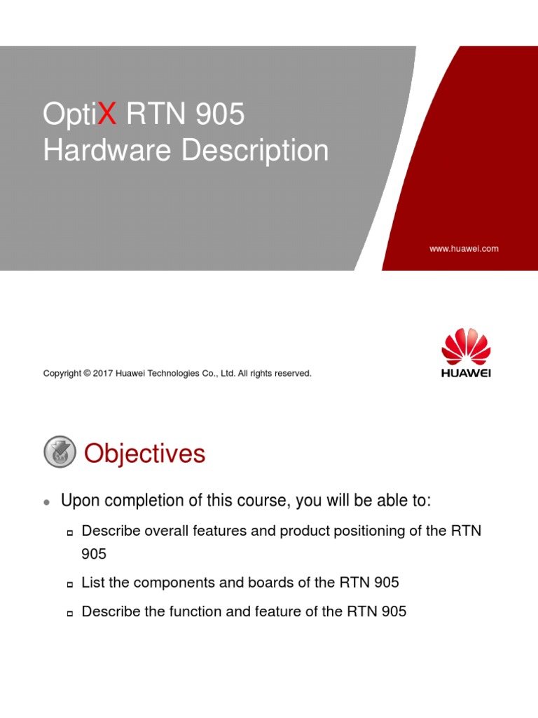 01-OptiX RTN 905 Hardware Description | PDF | Telecommunications | Wireless