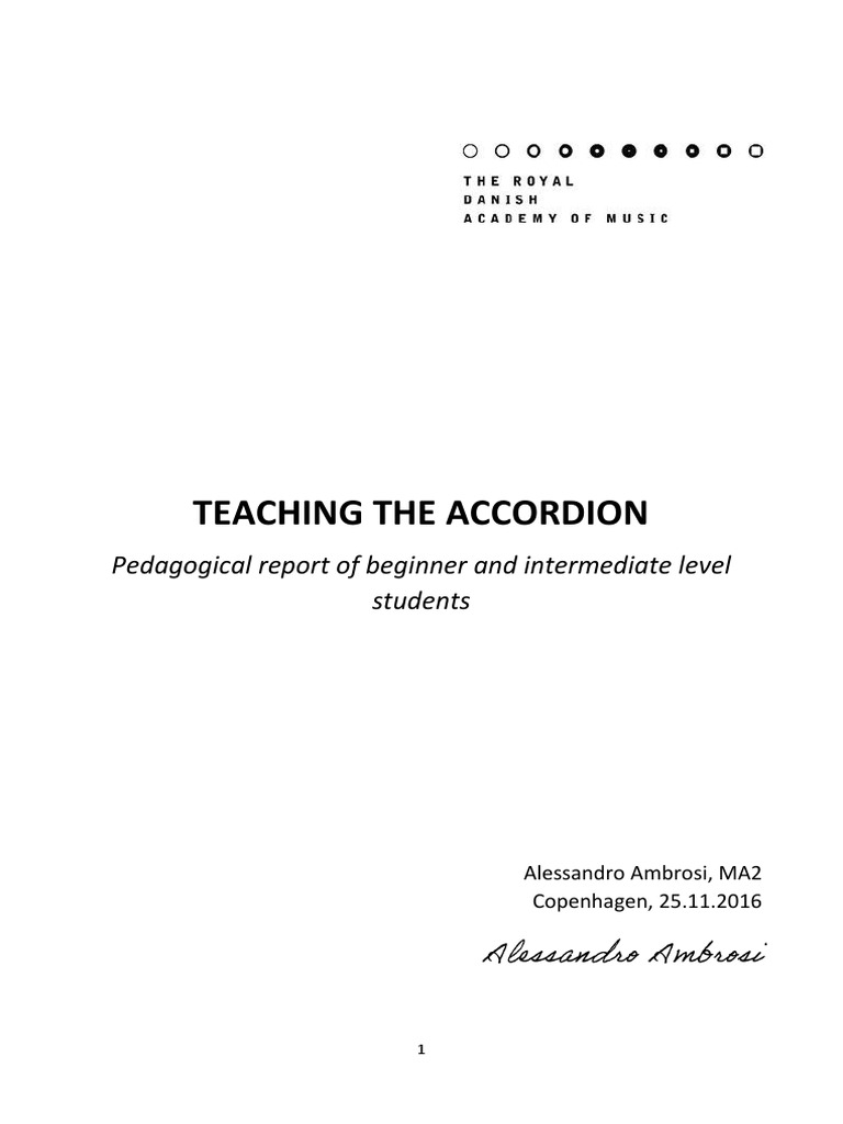 Accordion Teaching Pedagogy Report | PDF | Music Education | Pedagogy