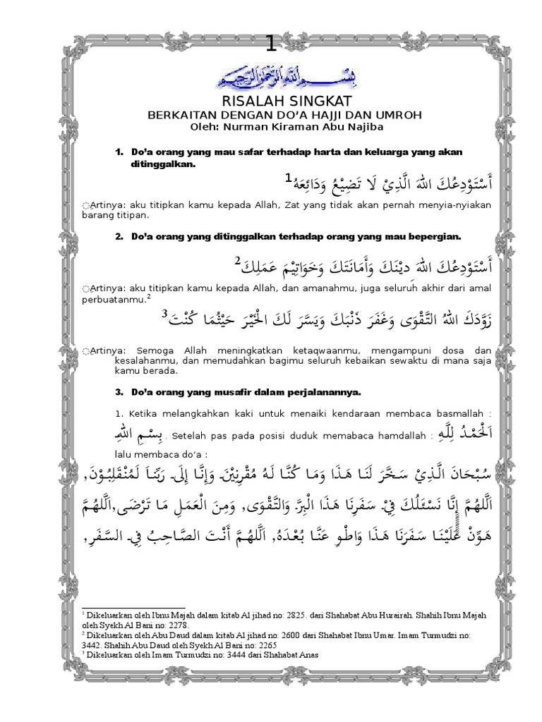 Ringkasan Doa Pada Waktu Hajji Dan Umroh | PDF
