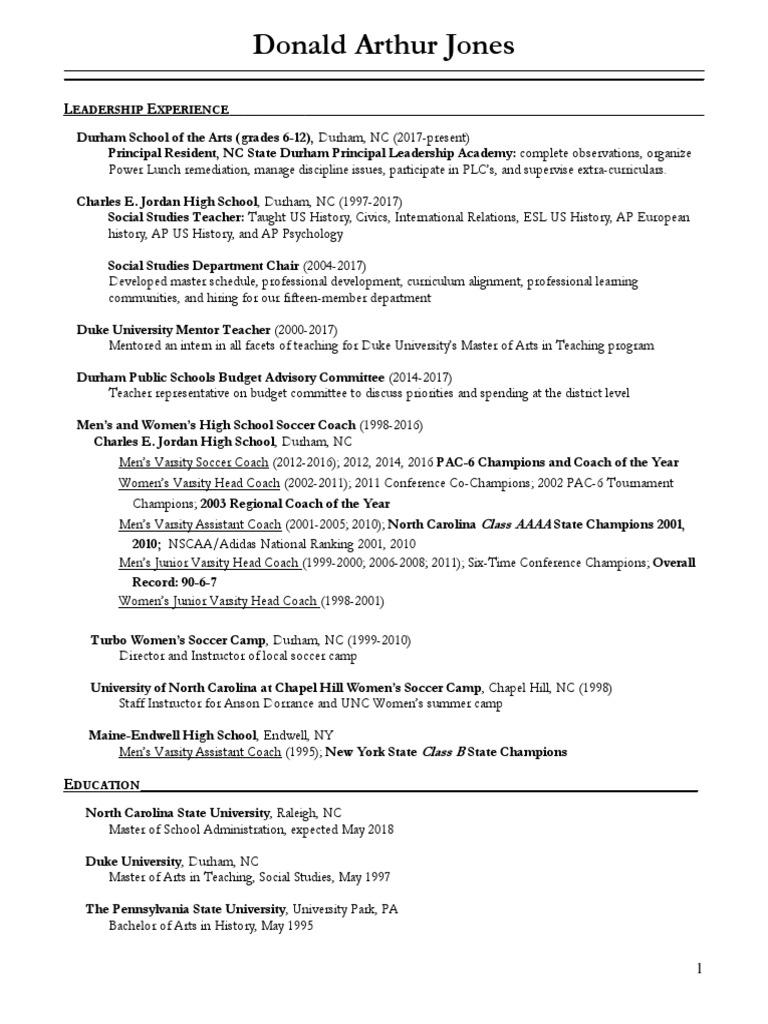Resume 2018 For Web | Download Free PDF | University Of North Carolina ...