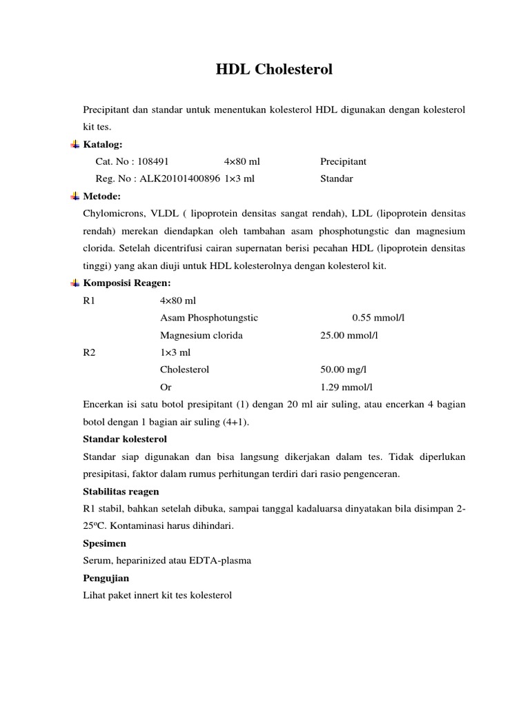 HDL Cholesterol | PDF