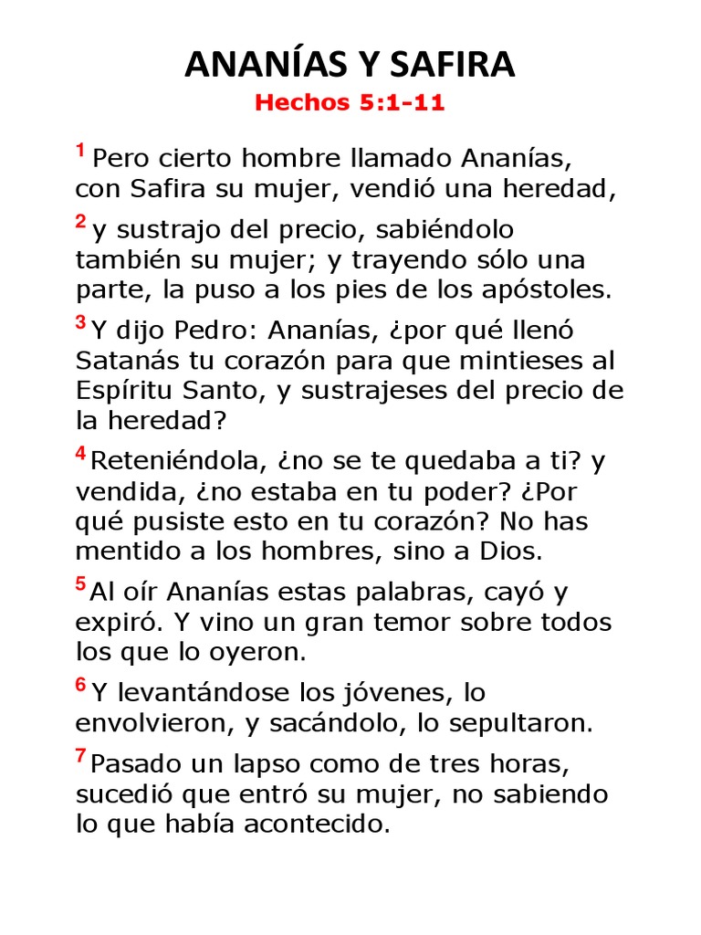 Ananías y Safira | PDF | San Pedro | Religión y creencia