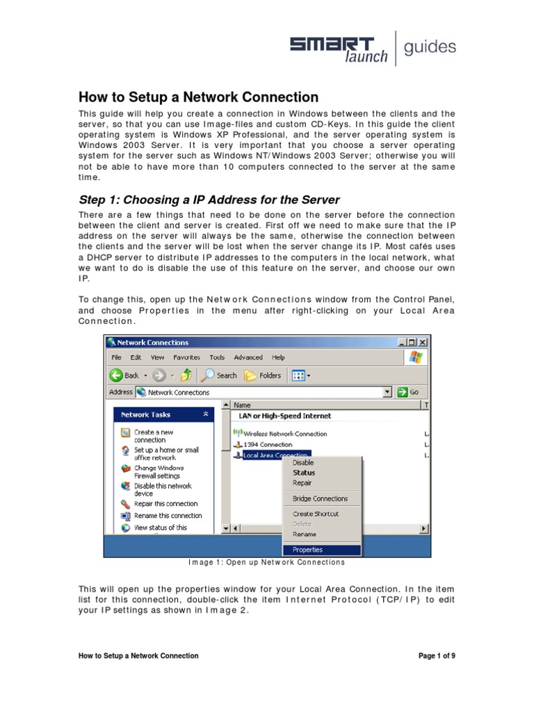 Setup Network Connection in Windows | PDF | Internet Protocol Suite ...