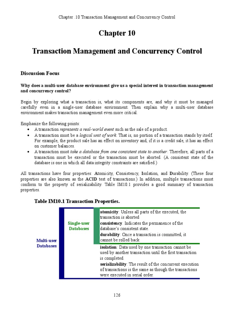 IM Ch10 Trans MGT and Concurrency CTRL Ed12 | PDF | Database Transaction | Databases