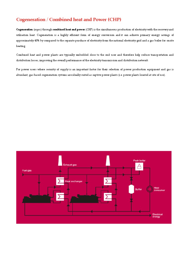 Cogeneration - Combined Heat and Power (CHP) | PDF | Cogeneration ...
