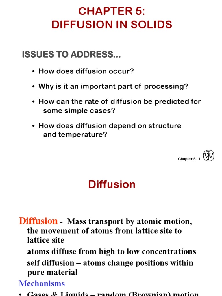 Issues To Address... : Chapter 5-1 | PDF | Diffusion | Crystal Structure