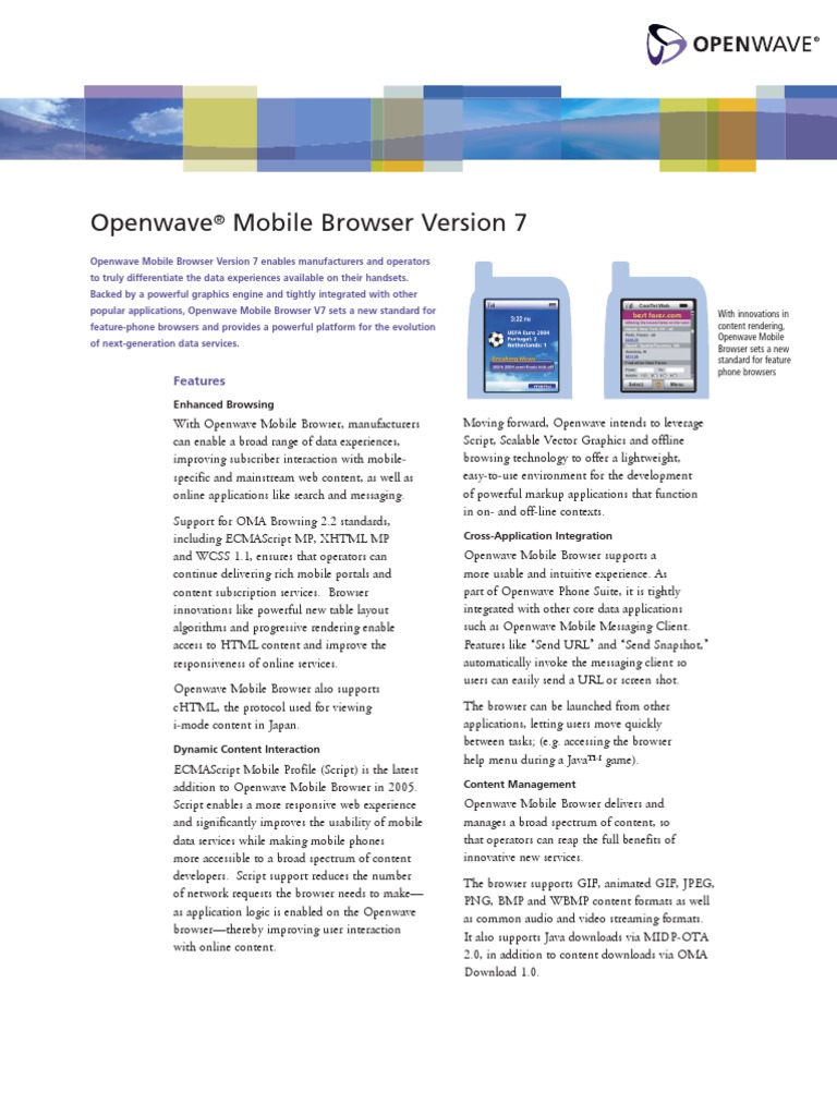 Openwave Mobile Browser v7 | PDF | Areas Of Computer Science | Cyberspace