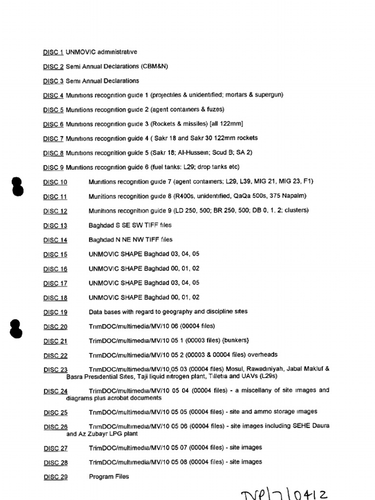 UNMOVIC Munitions & Site Data Guide | PDF
