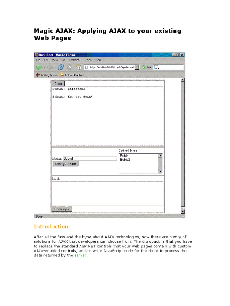 Applying AJAX To Your Existing Web Pages | PDF | Ajax (Programming) | Java Script