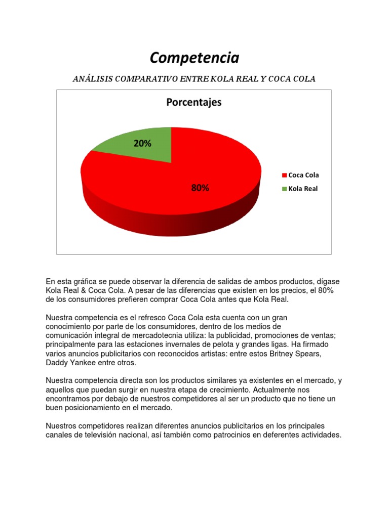 Competencia Kola Real Vs Coca Cola | PDF | República Dominicana ...