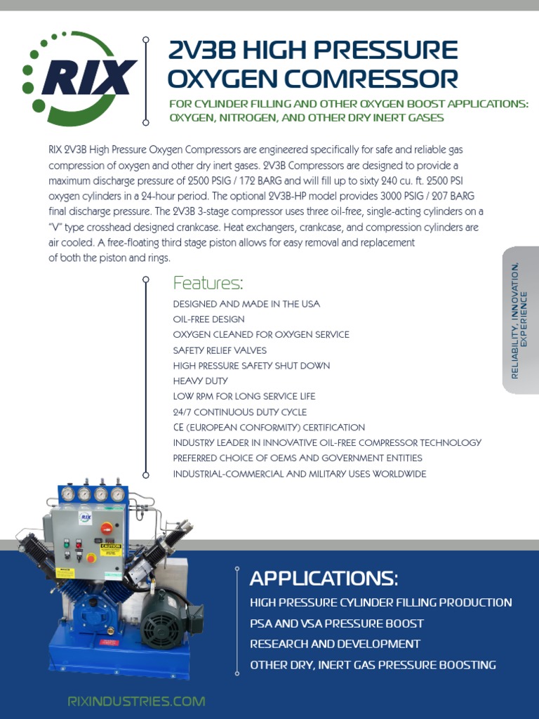 High Pressure Oxygen Compressor 2V3B | PDF | Turbocharger | Cylinder ...