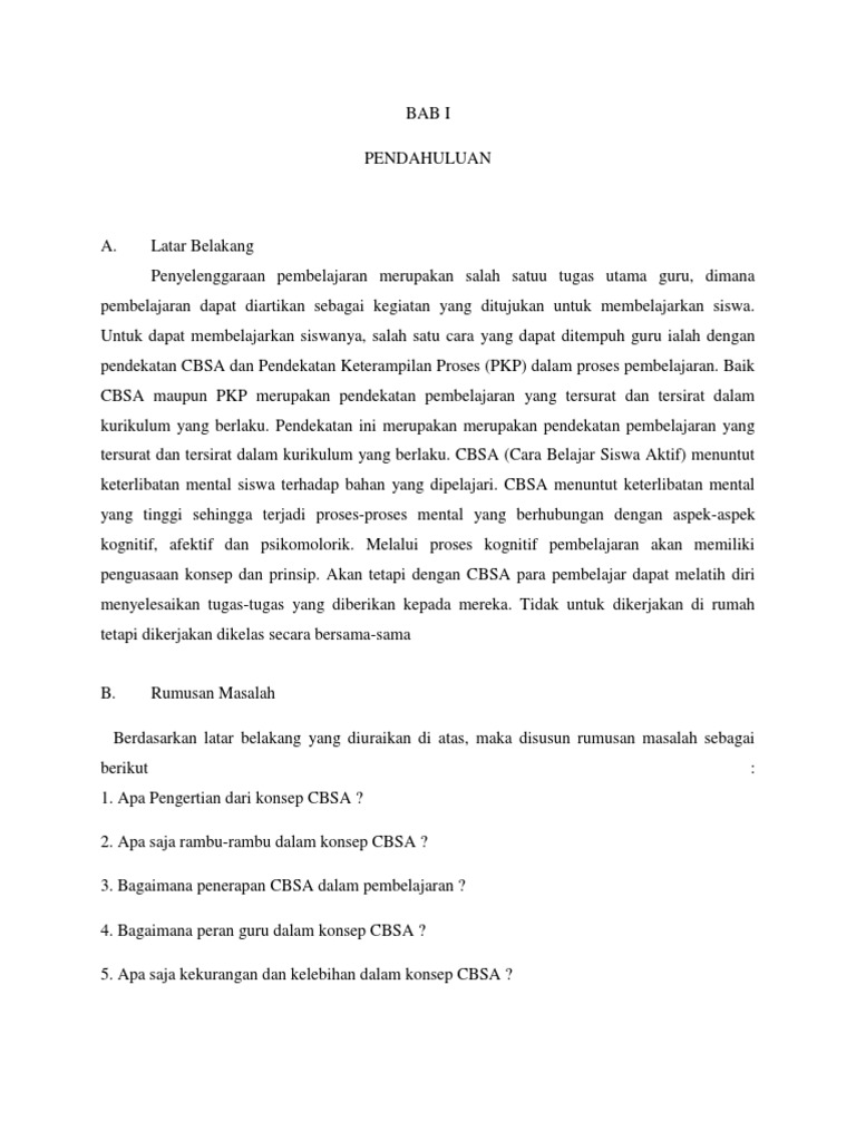 MAKALAH Kel.5 Kurikulum Pembelajaran CBSA | PDF