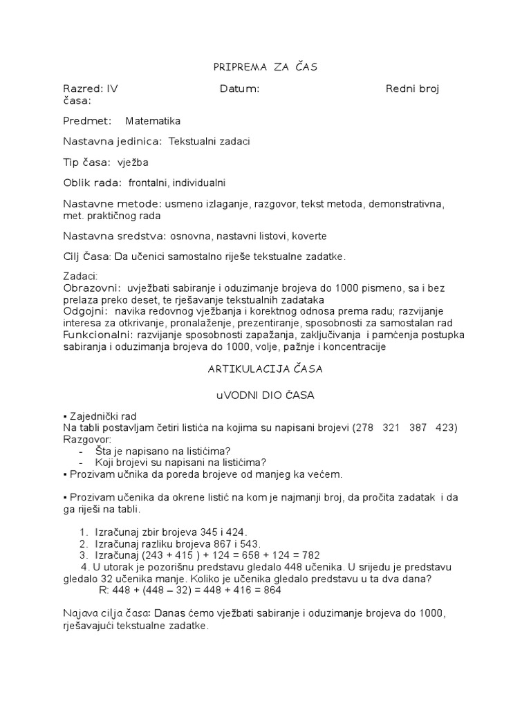 Tekstualni Zadaci 1c | PDF